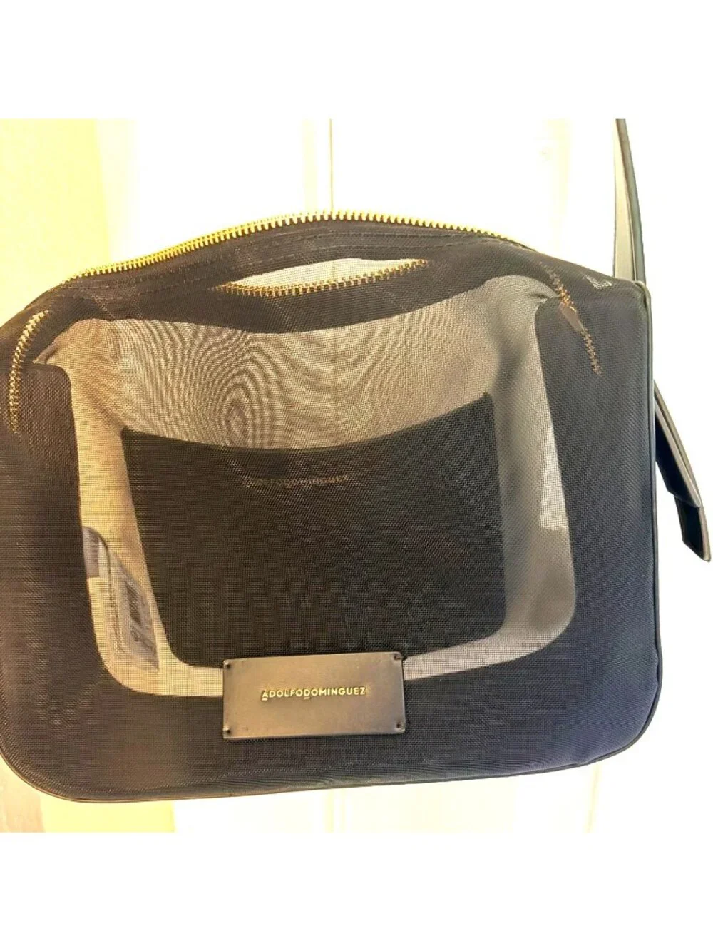Adolfo Dominguez | Bags | Adolfo Dominguez Mesh Crossbody Bag Black ...